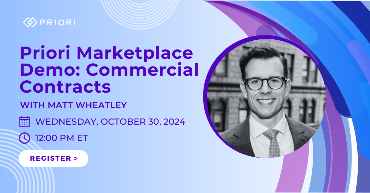Priori Marketplace Demo: Commercial Contracts